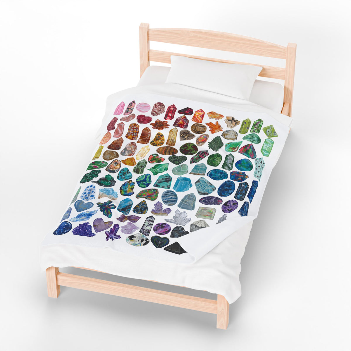 50" x 60" Assorted Crystals Plush Blanket – Cosmic Geology Crystals