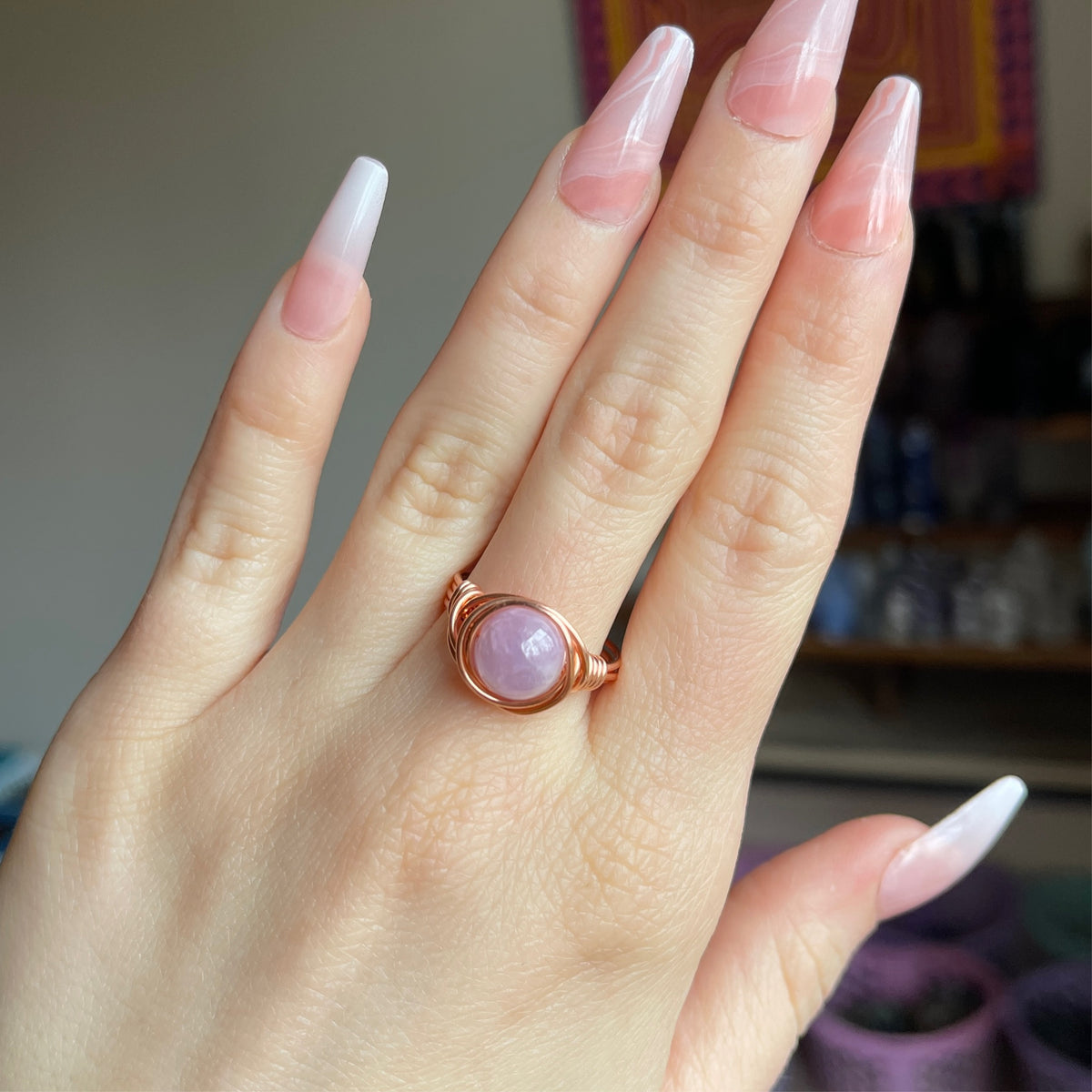 Kunzite Wire Wrapped Ring – Cosmic Geology Crystals