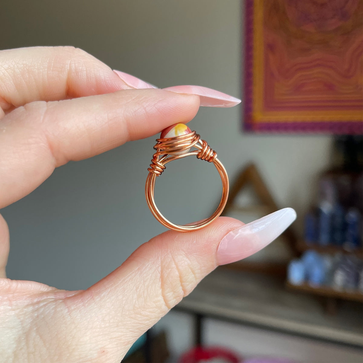Mookaite Wire Wrapped Ring – Cosmic Geology Crystals