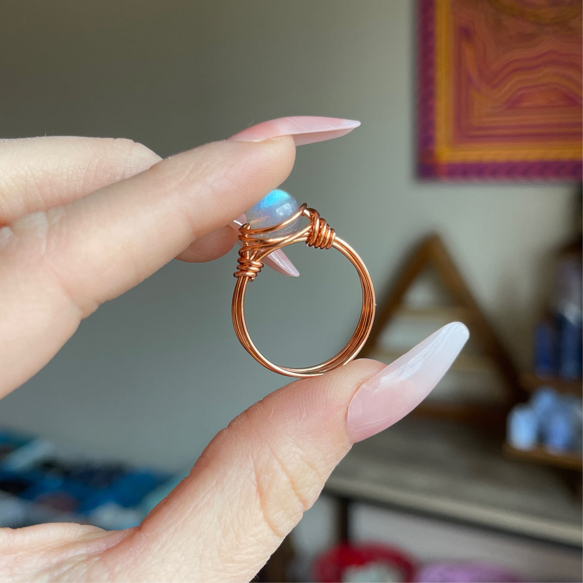 Labradorite Wire Wrapped Ring – Cosmic Geology Crystals