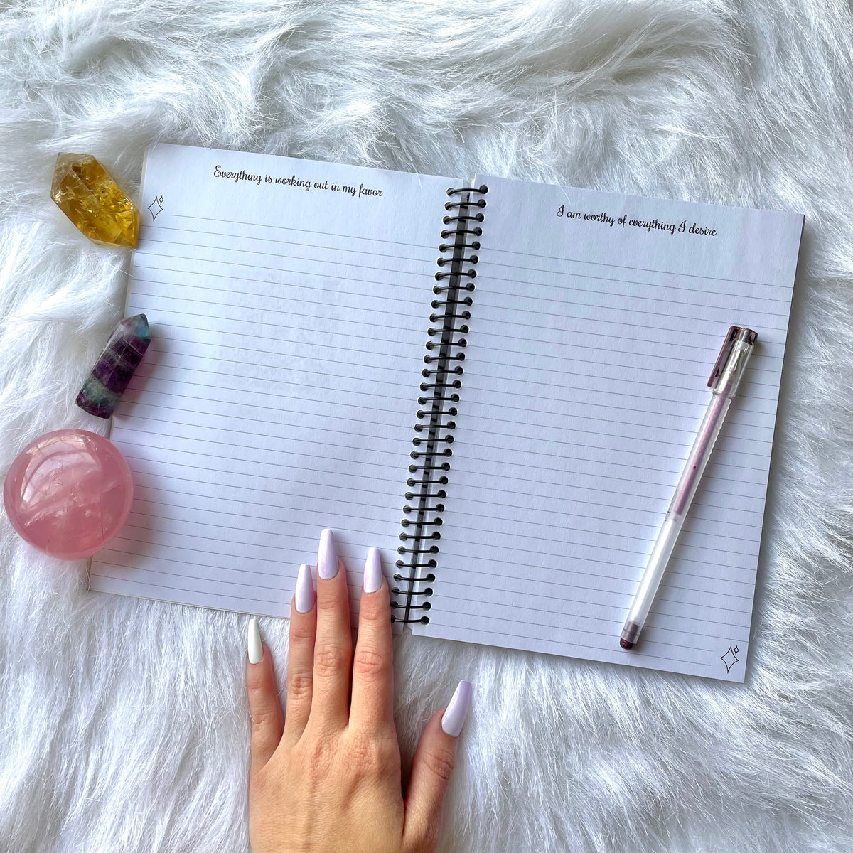 Positive Affirmations Notebook – Cosmic Geology Crystals