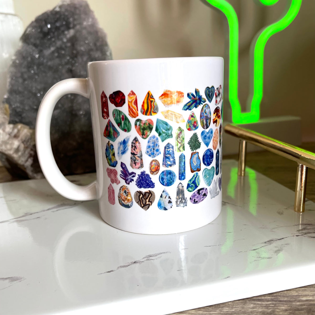 Assorted Crystals Mug – Cosmic Geology Crystals